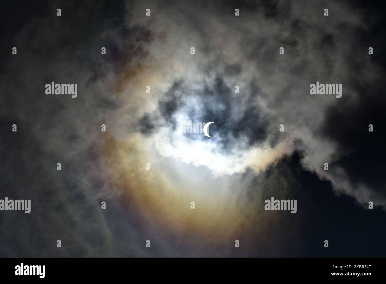 Partial Solar Eclipse seen from Kirtipur, Kathmandu, Nepal on Sunday ...
