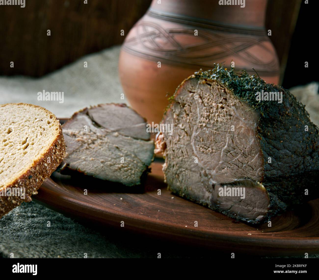 Wolowina pieczona - roast beef is a Polish meat specialty Stock Photo ...