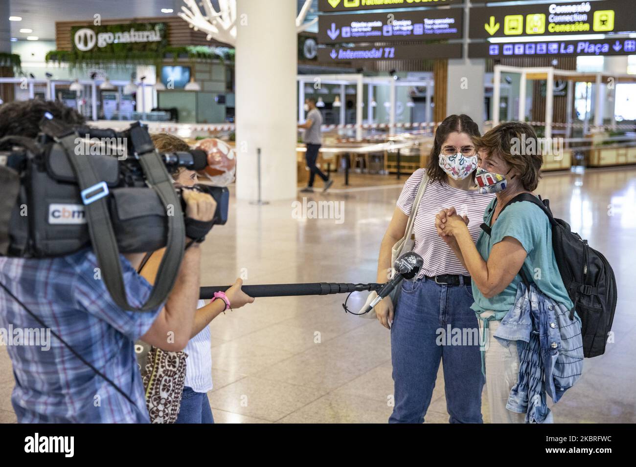 Marta a Mallorcan women that lives in Barcelona talking to the TV ...