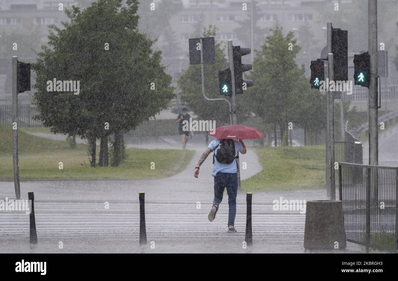 Heavy rain in Warsaw. 22 June, 2020, Warsaw, Poland (Photo by Krystian ...