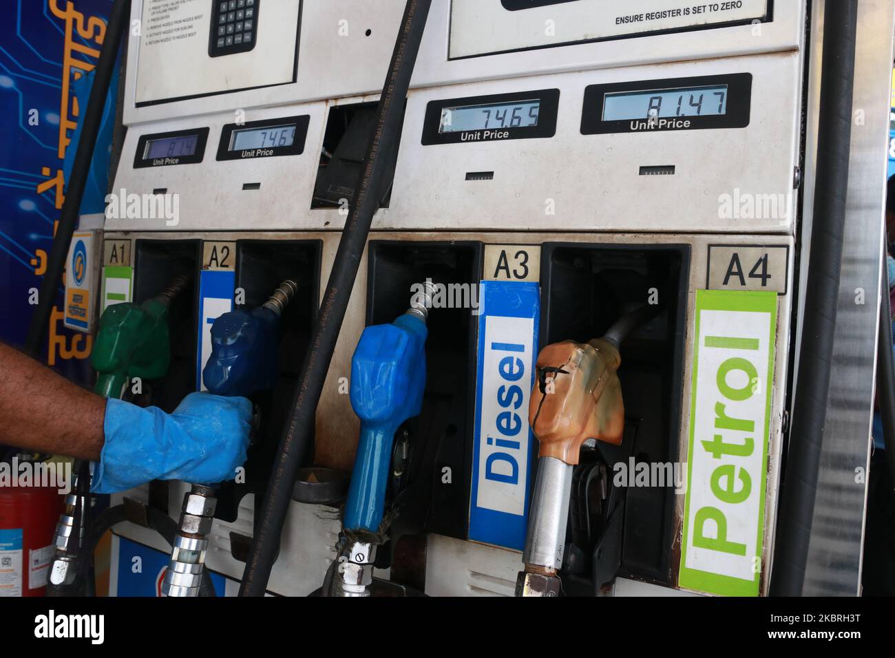 Indian petrol pump attendant hi-res stock photography and images - Alamy