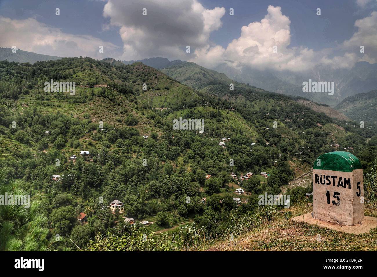 Residential houses are seen on the Indian side near the Line of Control ...