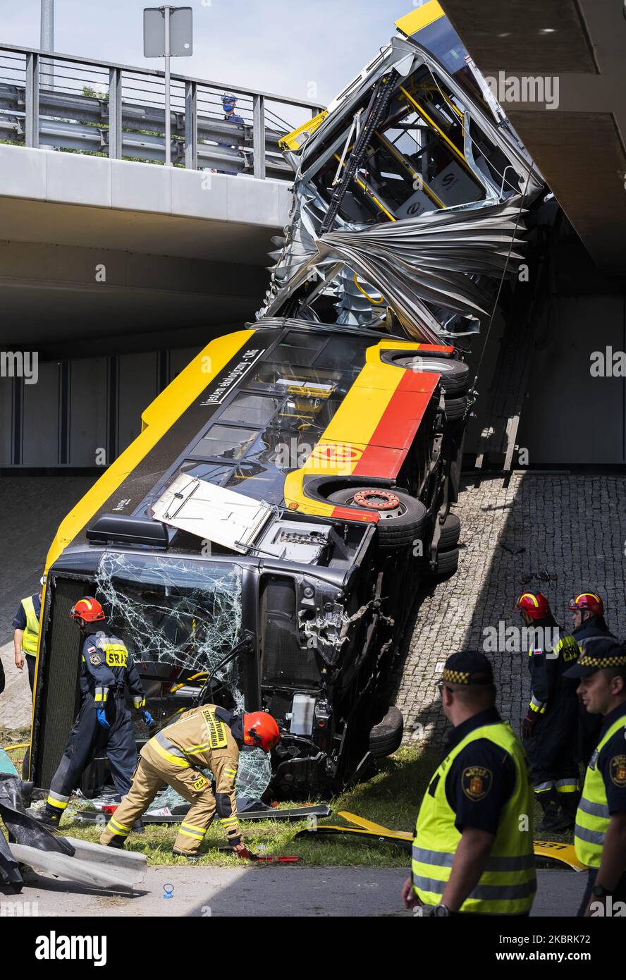 Warsaw city articulated bus crashed off an overpass. 25 June, 2020 ...