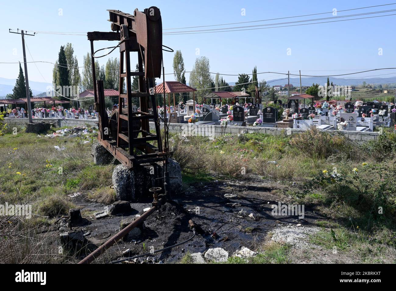 ALBANIA, Kuçova, named Stalin city from 1950 to1991, crude oil field ...