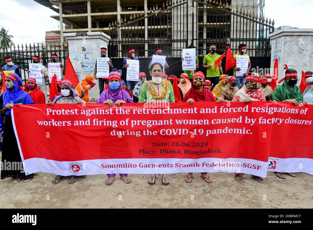 Sammilito Garments Sramik Feduretion activist held a protest rally ...
