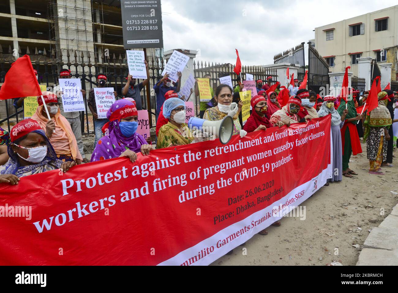 Sammilito Garments Sramik Feduretion activist held a protest rally ...