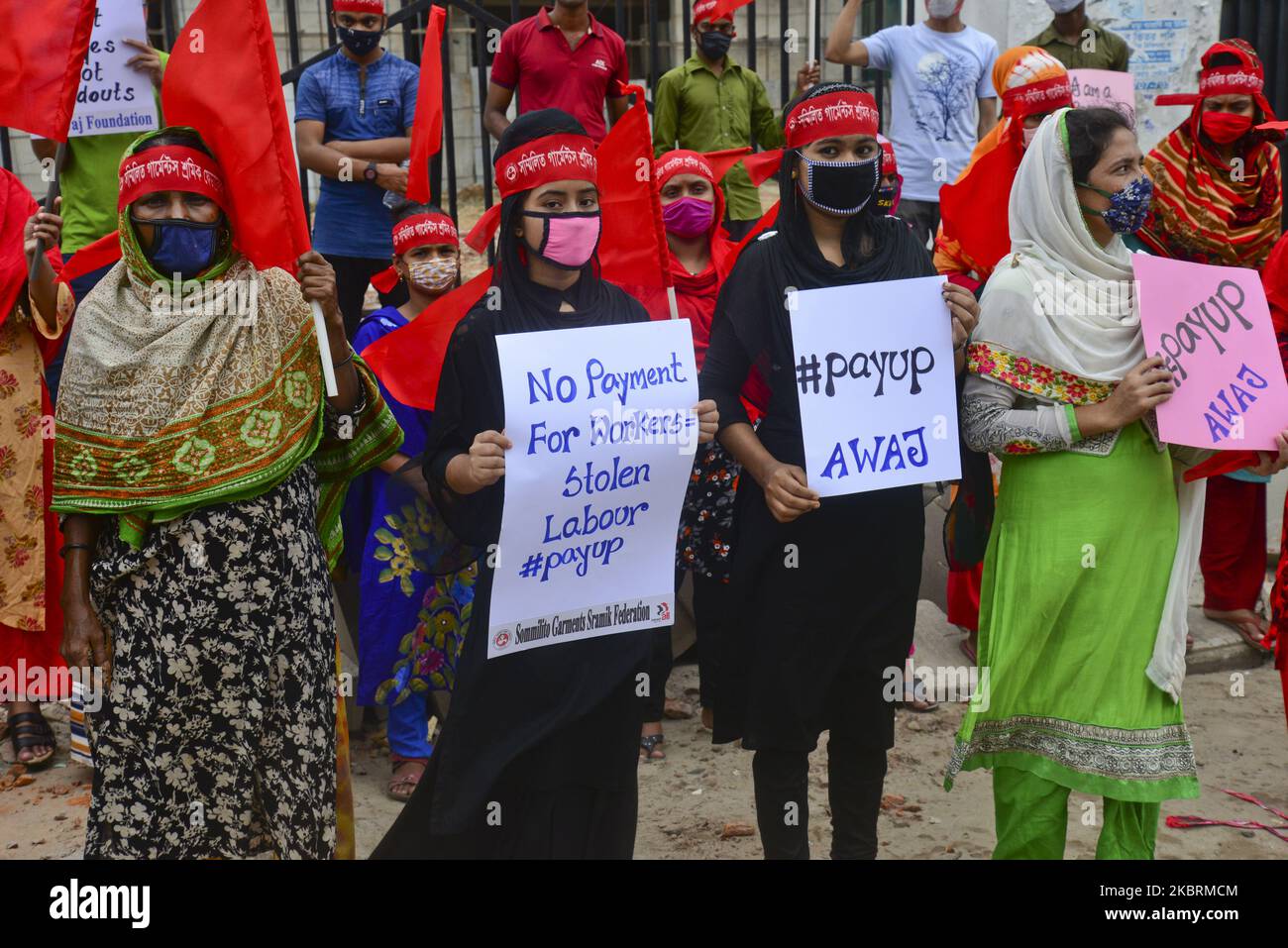 Sammilito Garments Sramik Feduretion activist held a protest rally ...