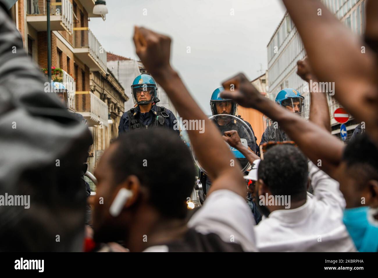 Turin, Italy 27th June 2020. Hundreds of demonstrators march to support ...