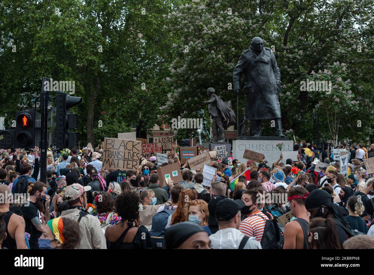 Thousands of transgender people and their supporters surround the ...