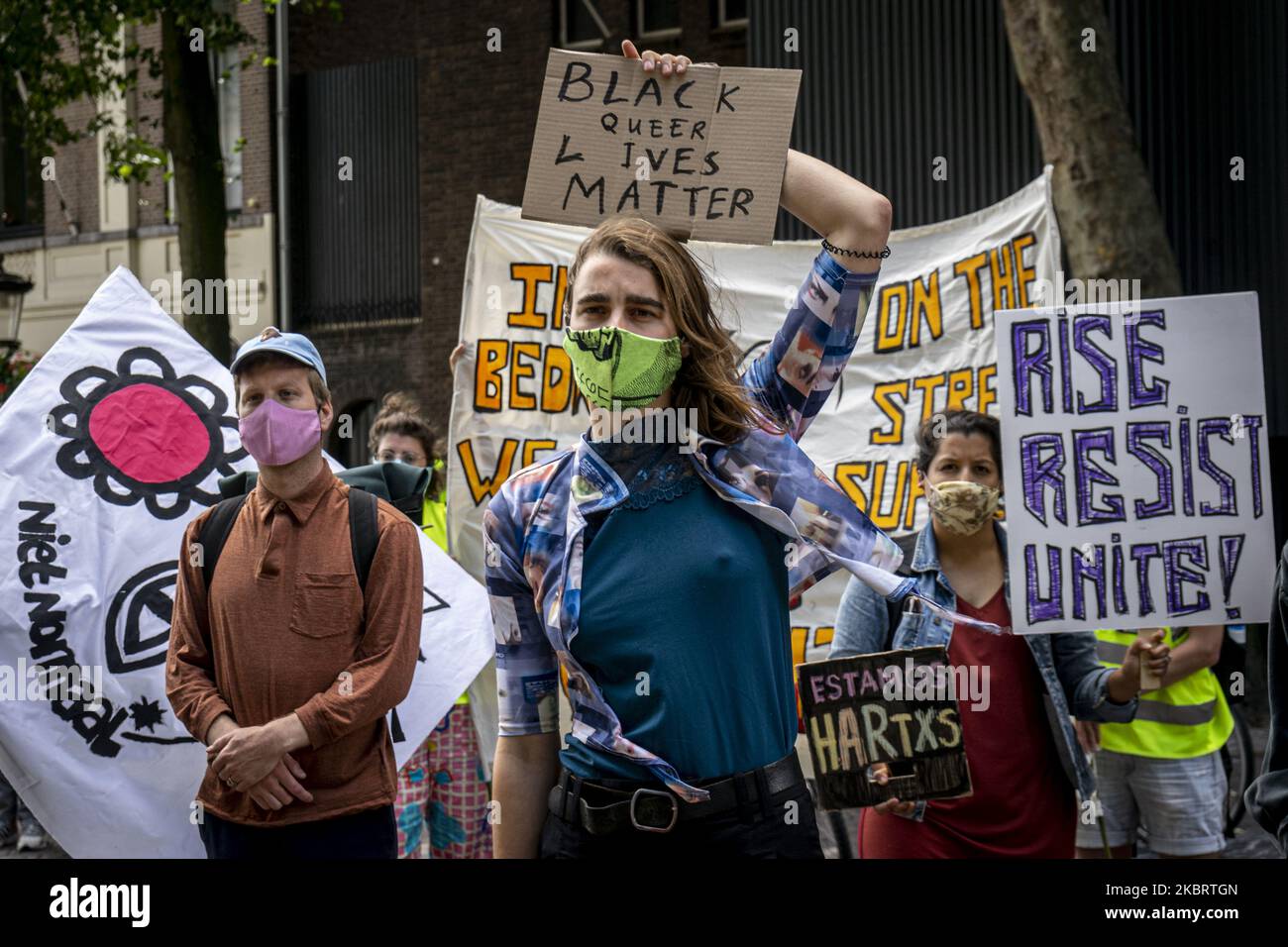 Pride demonstration and march downtown Utrecht, a semi large city in ...