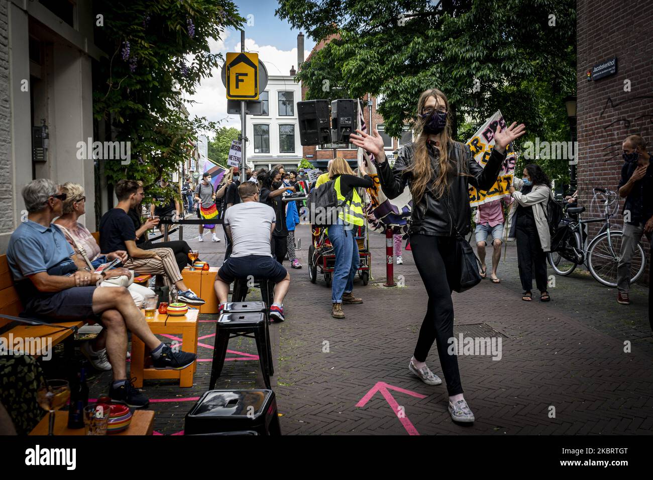 Pride demonstration and march downtown Utrecht, a semi large city in ...