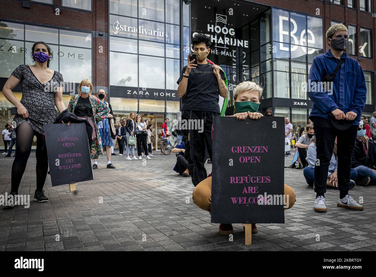 Pride demonstration and march downtown Utrecht, a semi large city in ...