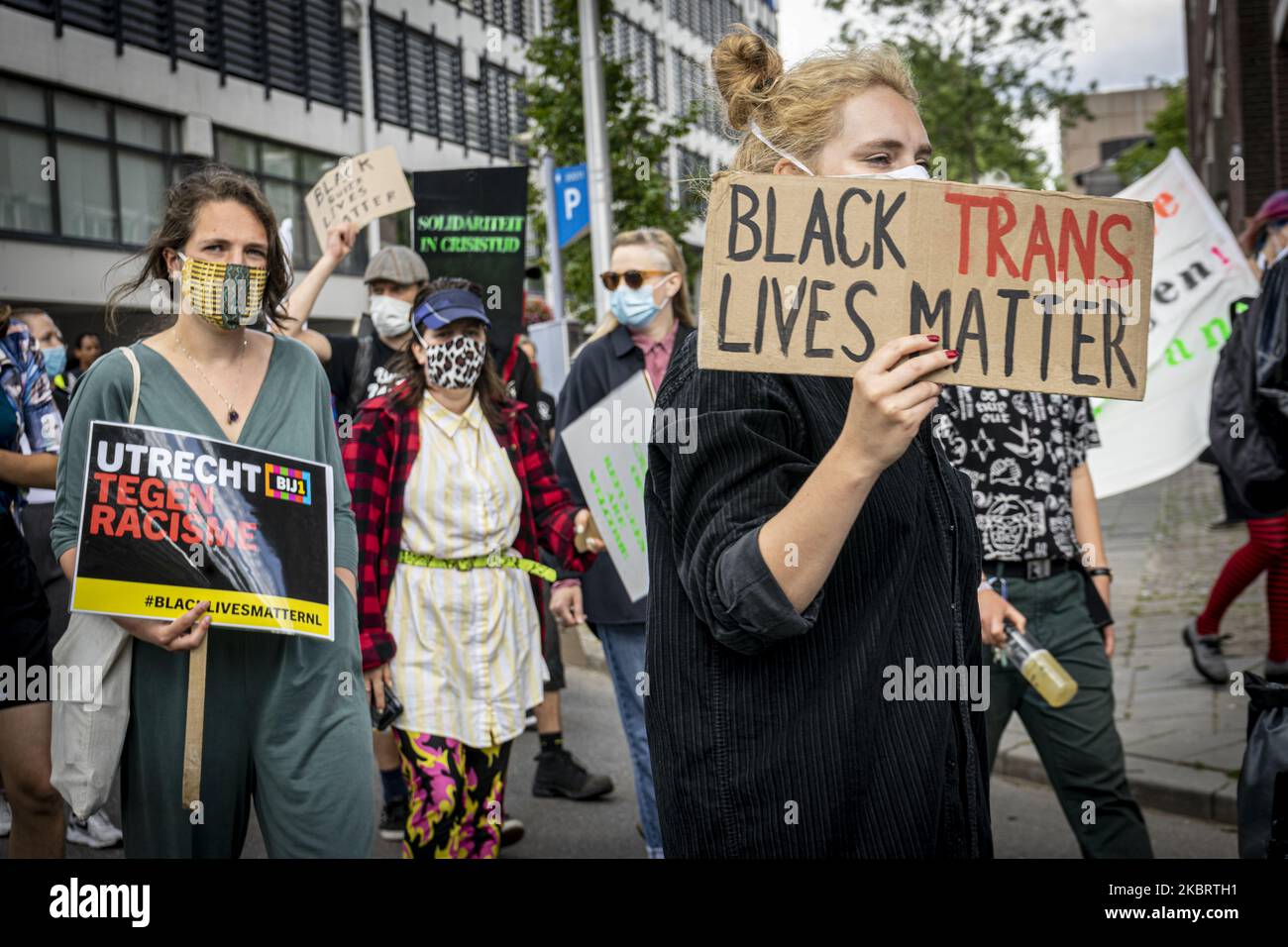 Pride demonstration and march downtown Utrecht, a semi large city in ...