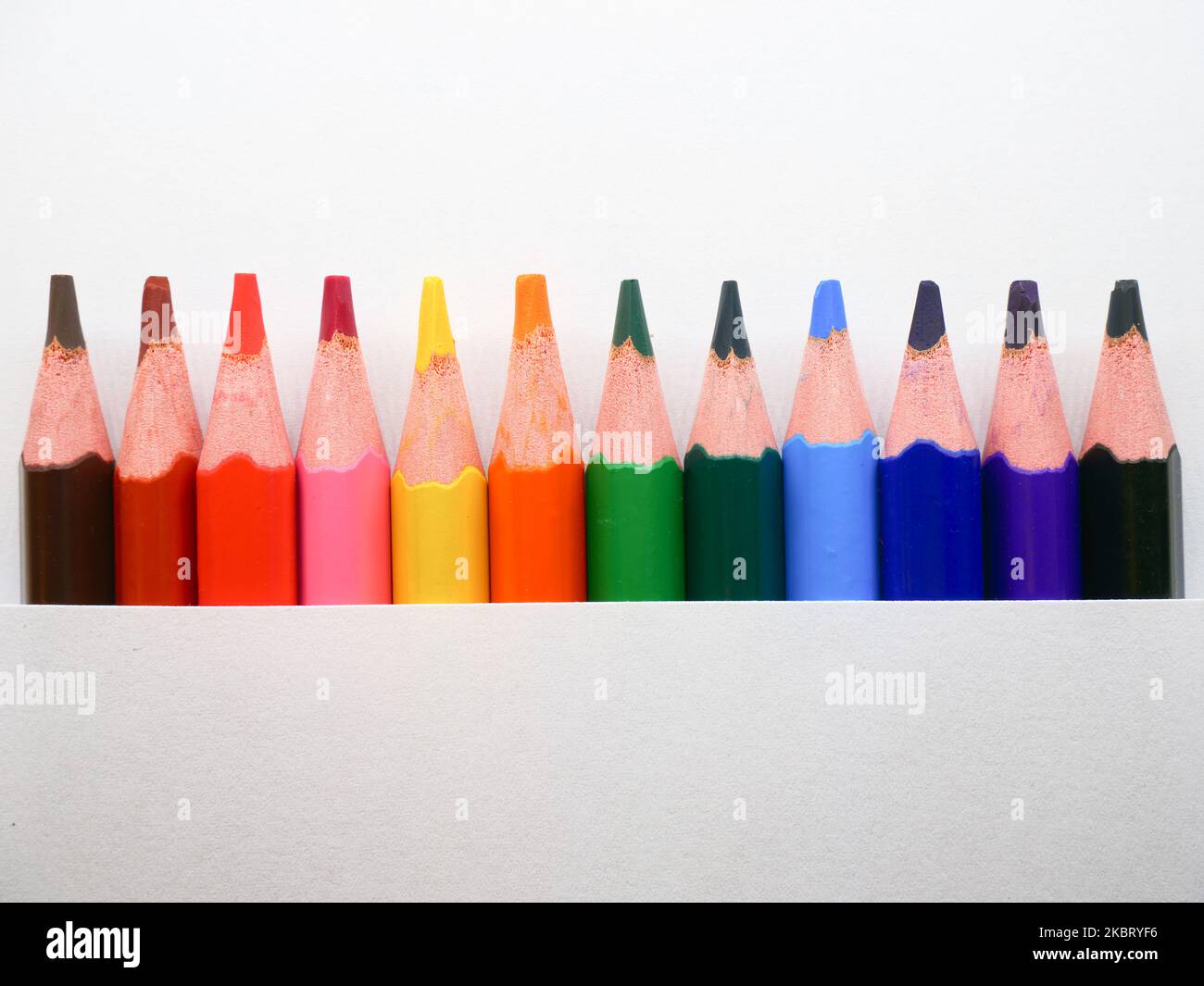 Color pencils isolated on white background close up , color pencils for ...