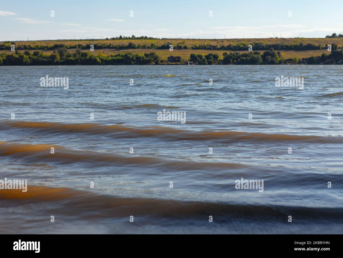 River waves , windy weather , wavy water surface Stock Photo - Alamy