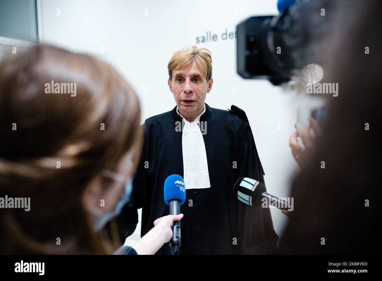 Mr. Olivier Pardo, Eric Zemmour's lawyer, speaks before the beginning ...