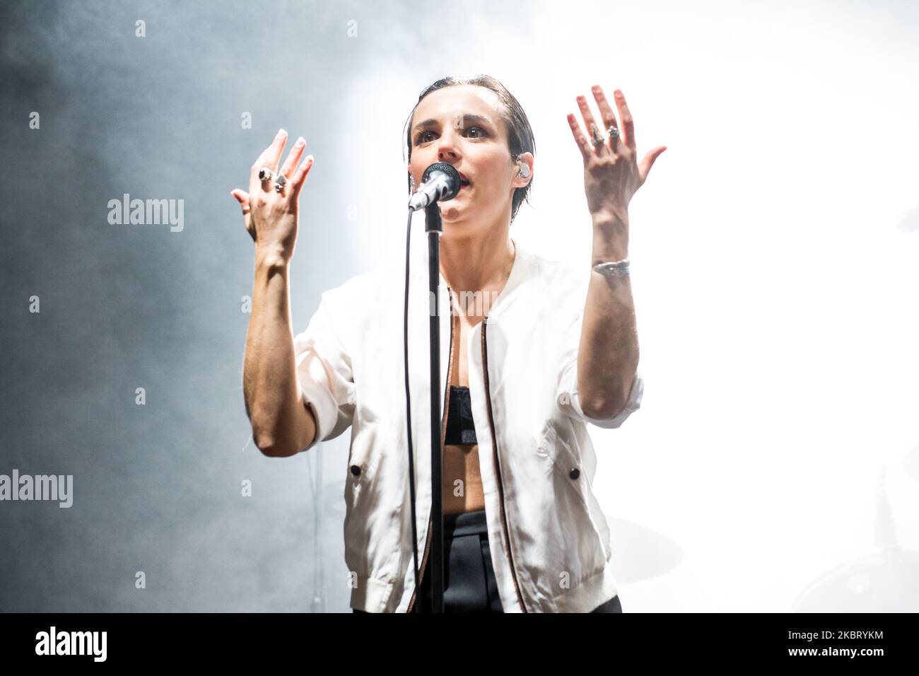 Female singer band stage guitar drums hi-res stock photography and ...