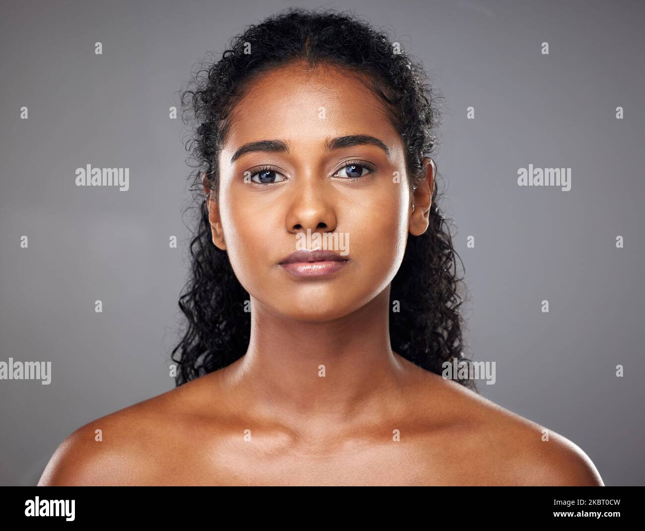 Face, beauty and skincare of a woman from India with glowing, wellness ...