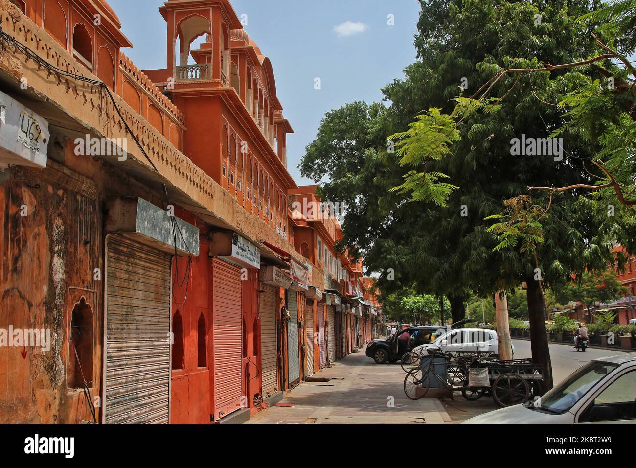 A view of closed market due to fear of COVID-19 testing in an area near ...