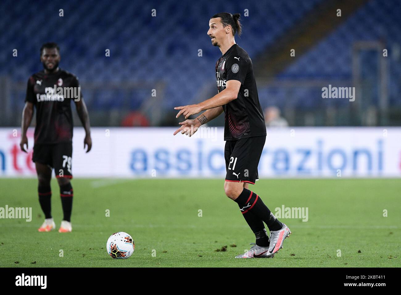 Zlatan Ibrahimovic of AC Milan during the Serie A match between SS ...
