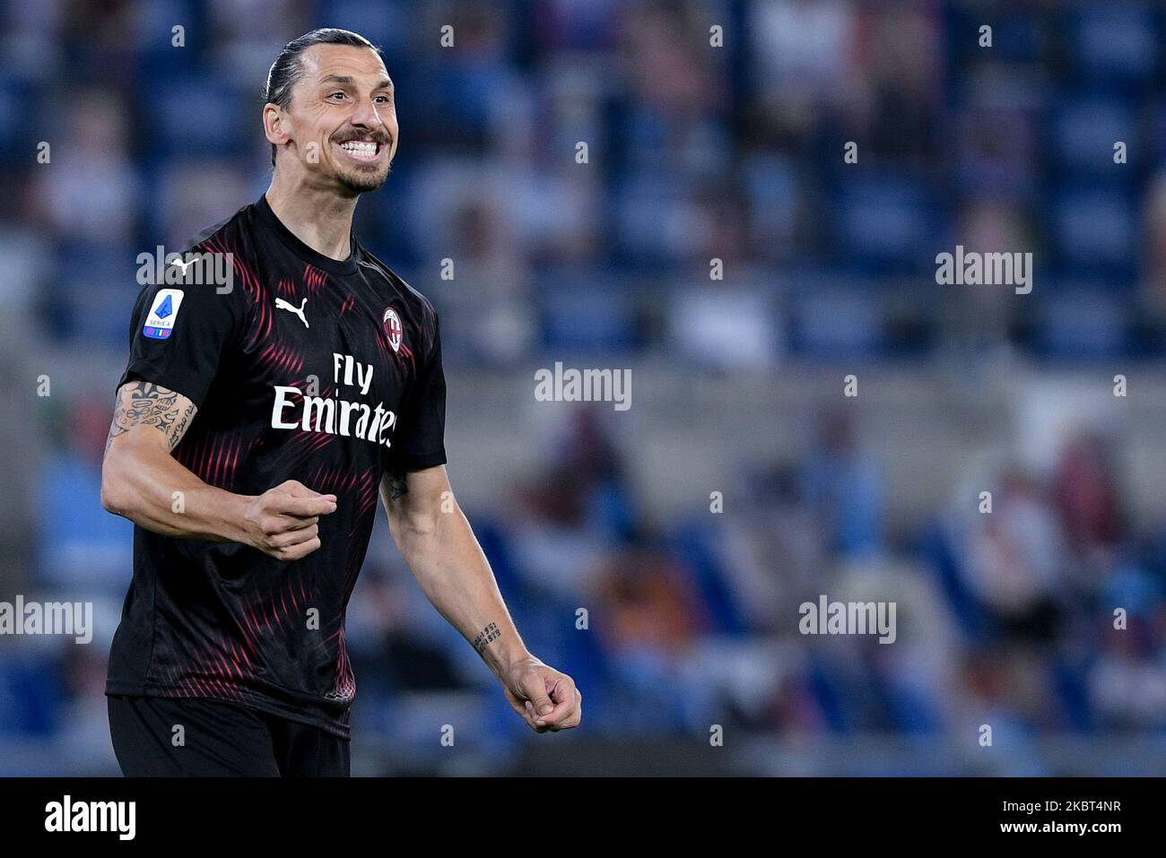 Zlatan Ibrahimovic of AC Milan reacts during the Serie A match between ...