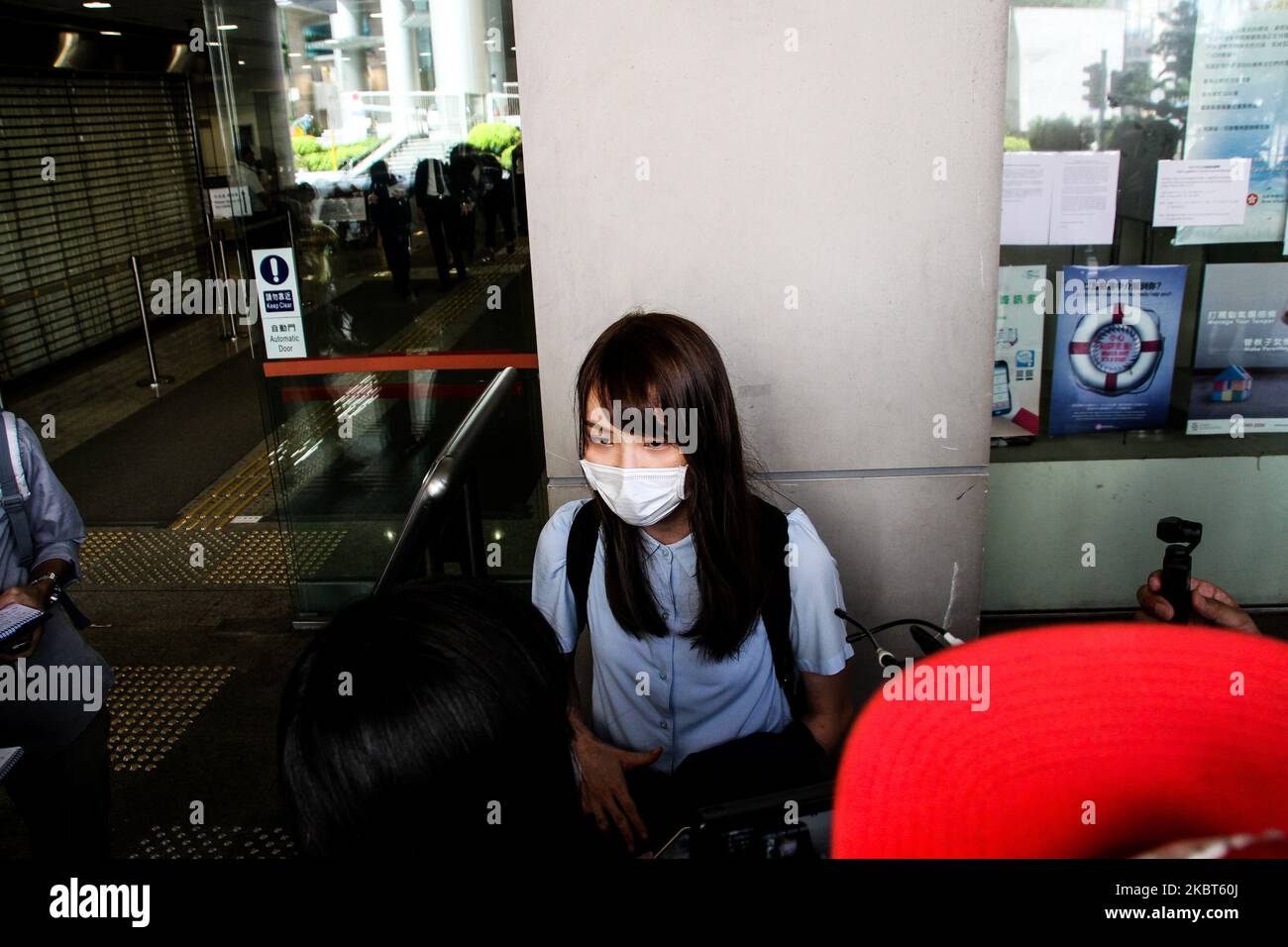Agnes Chow speaks to the press outside Eastern Court Building, San Wai Ho, Hong Kong, 6th July ...