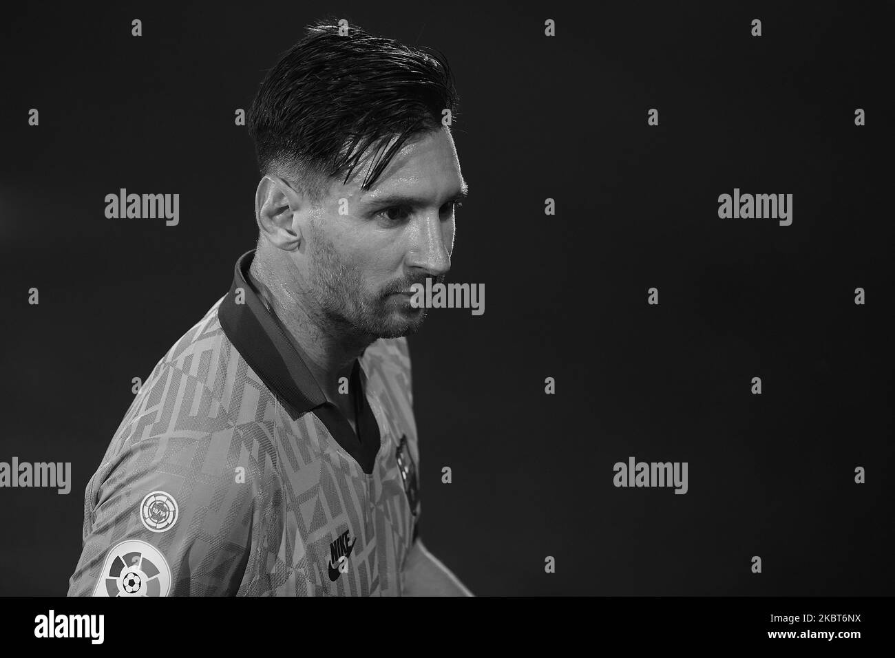 Lionel Messi of Barcelona looks during the Liga match between ...