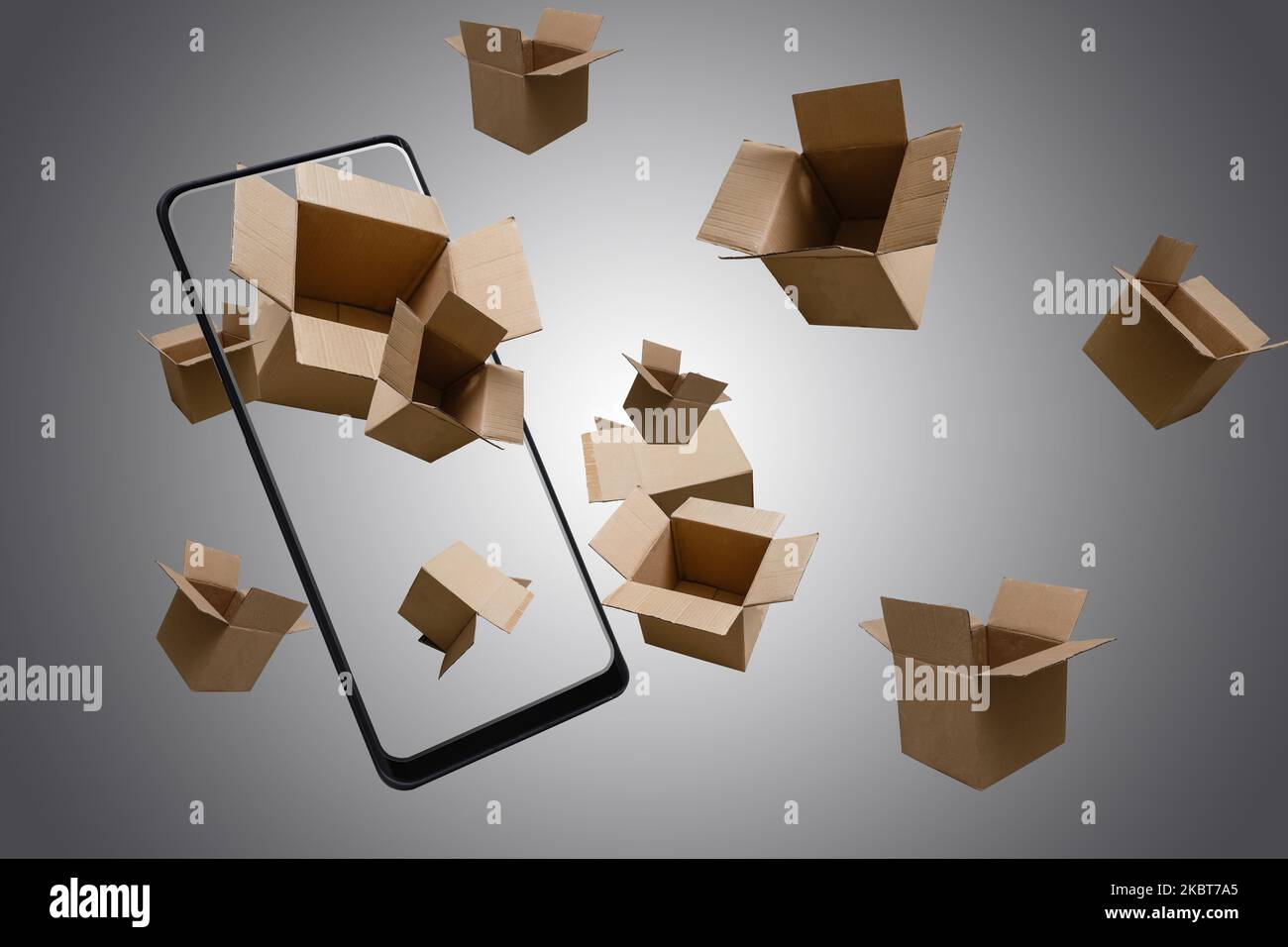 boxes from a smartphone. Delivery Service, Mobile App For Your ...