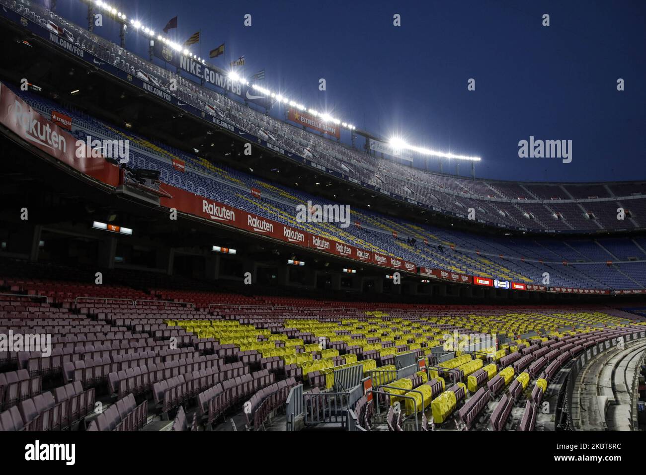 Empty Camp Nou Stadium during La Liga match between FC Barcelona and ...