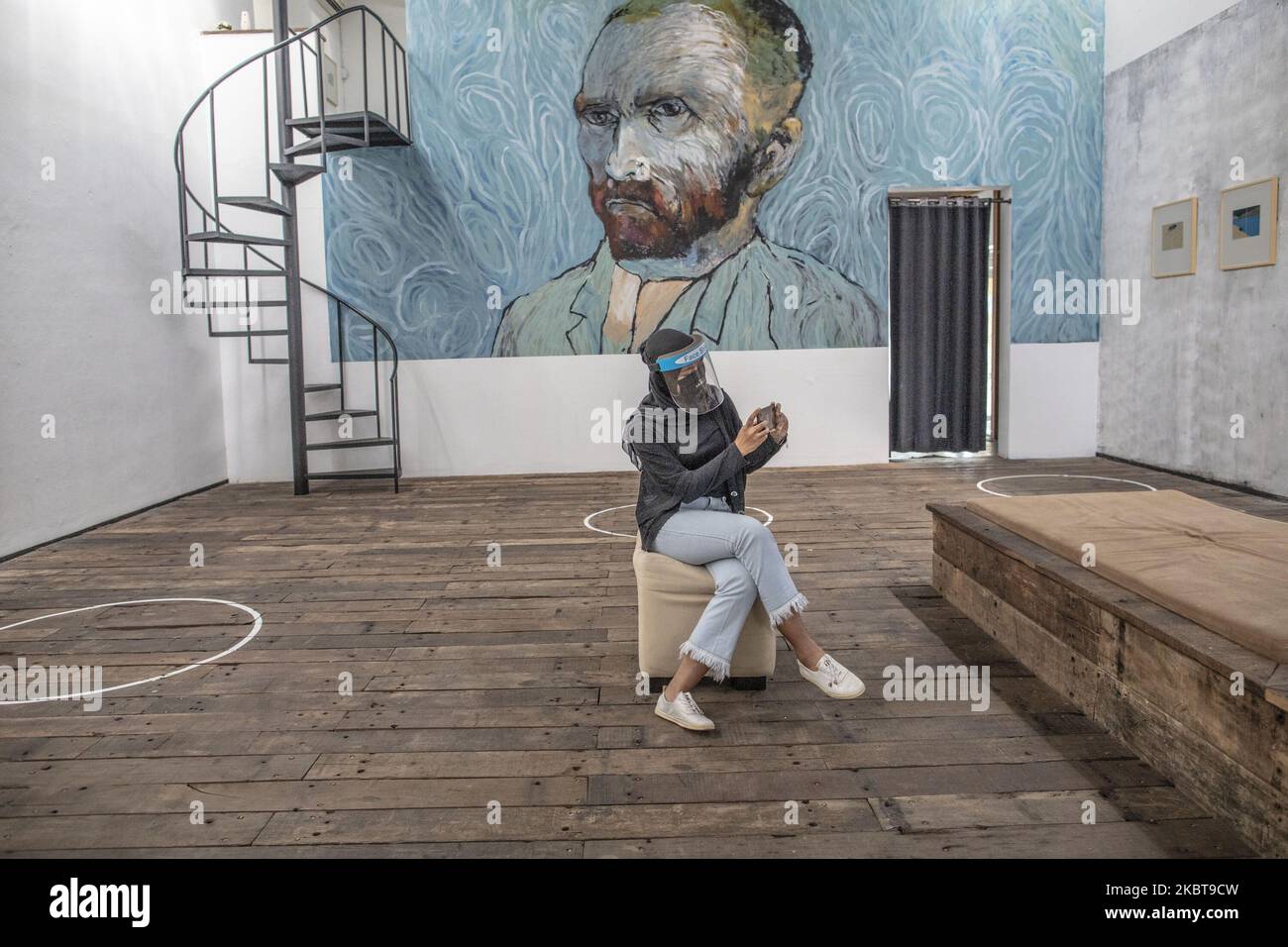 Visitors at Art Exhibition at Hanafi Gallery in Depok West Java ...