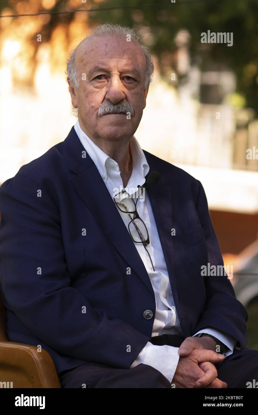 Vicente del Bosque, ex head coach of Spain Team, poses for photo during ...