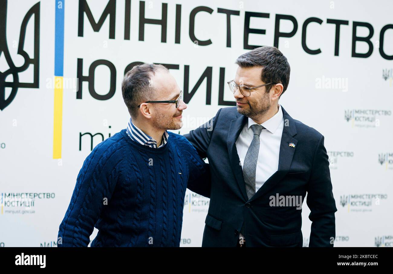 Marco Buschmann (FDP), Federal Minister of Justice, and Denys Maljuska ...
