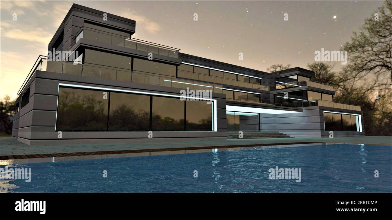 Gorgeous design of a low-rise office with a swimming pool in an ...