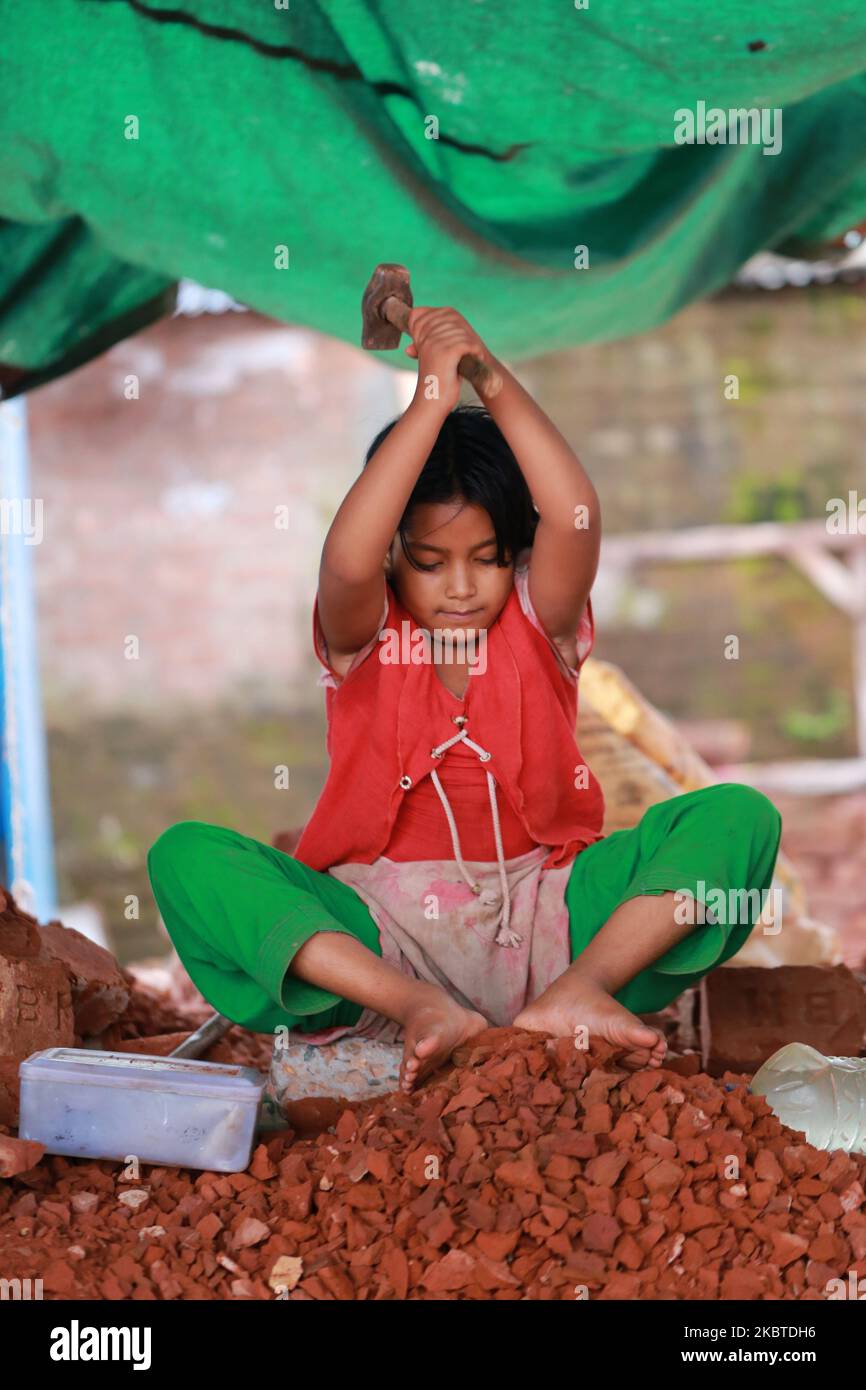 Girl breaks bricks hi-res stock photography and images - Alamy