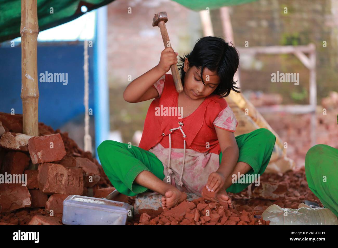 Girl breaks bricks hi-res stock photography and images - Alamy