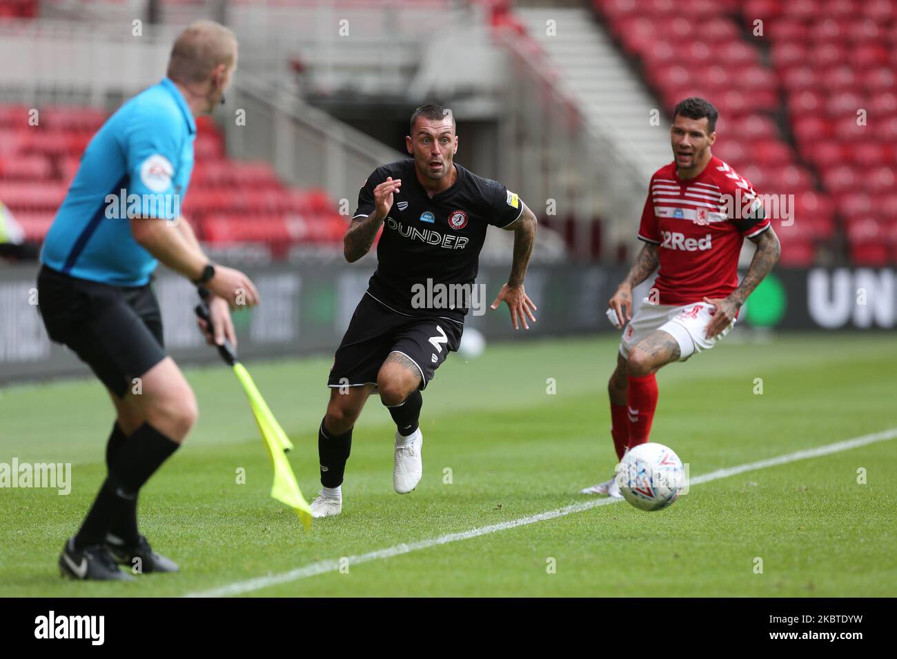 Jack Hunt of Bristol City in action with Middlesbrough's Ravel Morrison ...