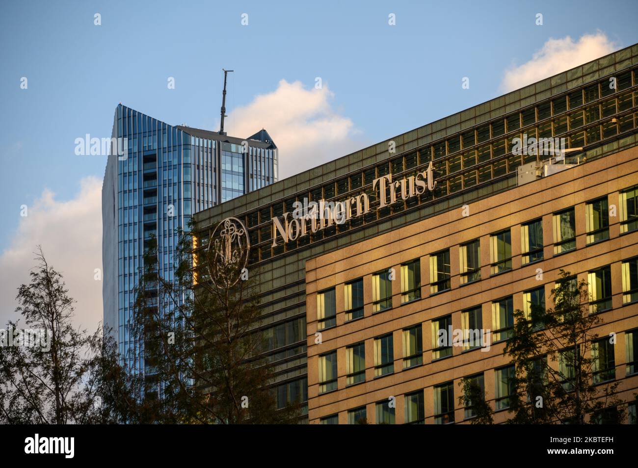 LONDON - November 4, 2020: Northern Trust logo and sign at the top of ...
