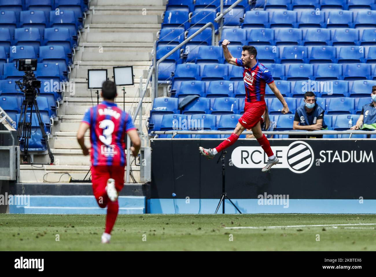 10 Edu Exposito of SD Eibar celebrating a goal during La Liga match ...