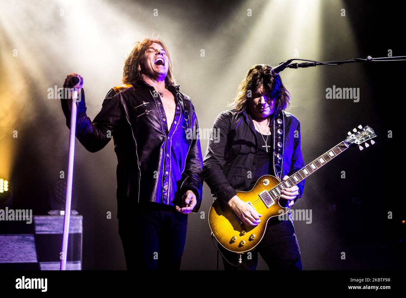 Joey Tempest (L) and John Norum (R) of Europe performs live at Alcatraz ...