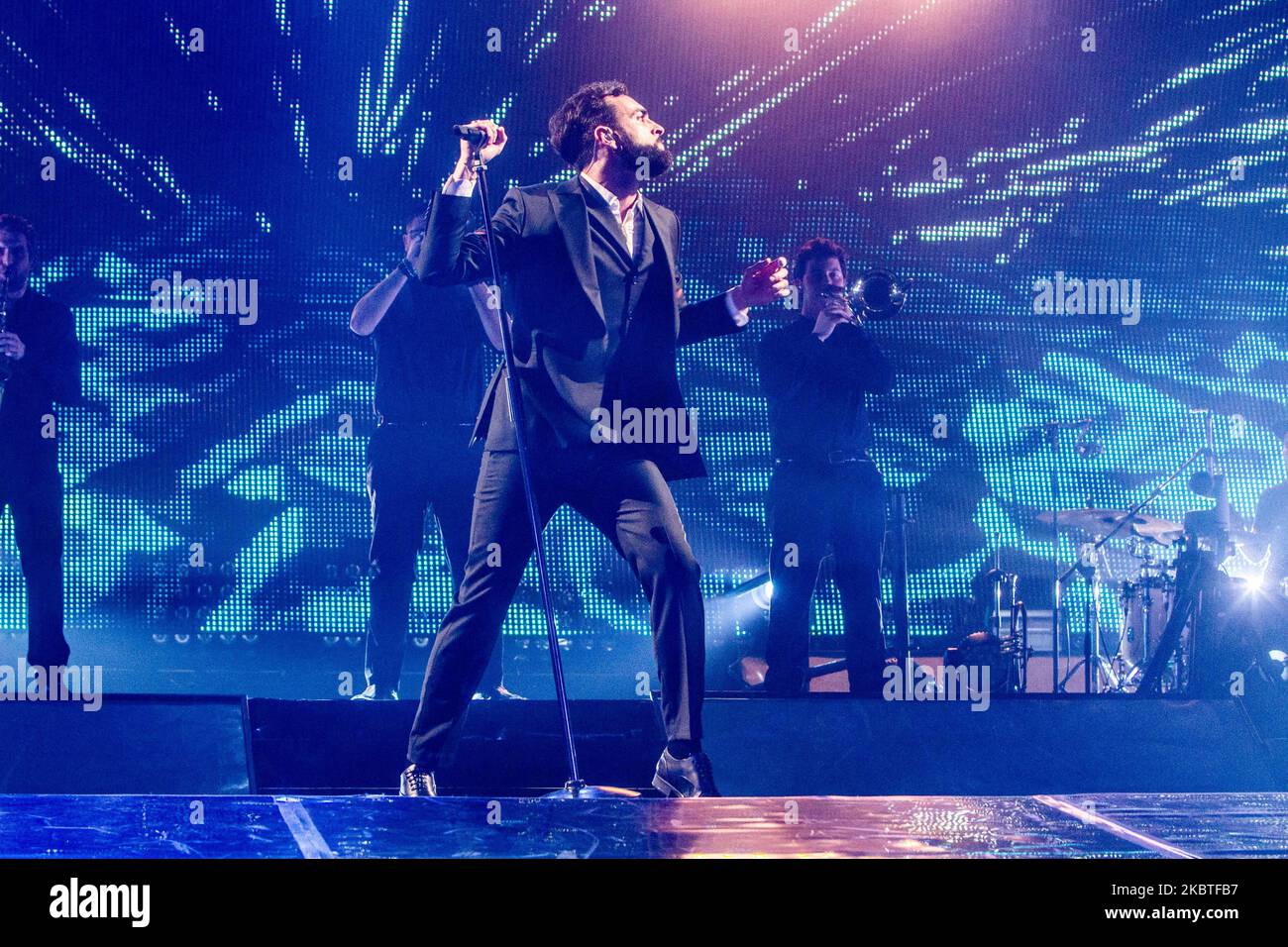 Italian singer Marco Mengoni performs live at Mediolanum Forum in Milan ...