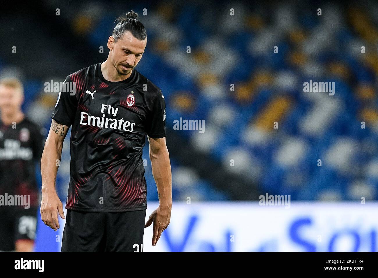 Zlatan Ibrahimovic of AC Milan looks dejected during the Serie A match ...