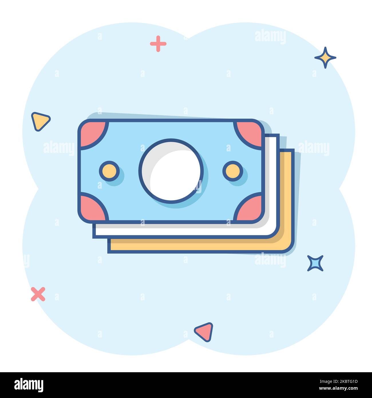 Money currency banknote icon in comic style. Dollar cash cartoon vector ...