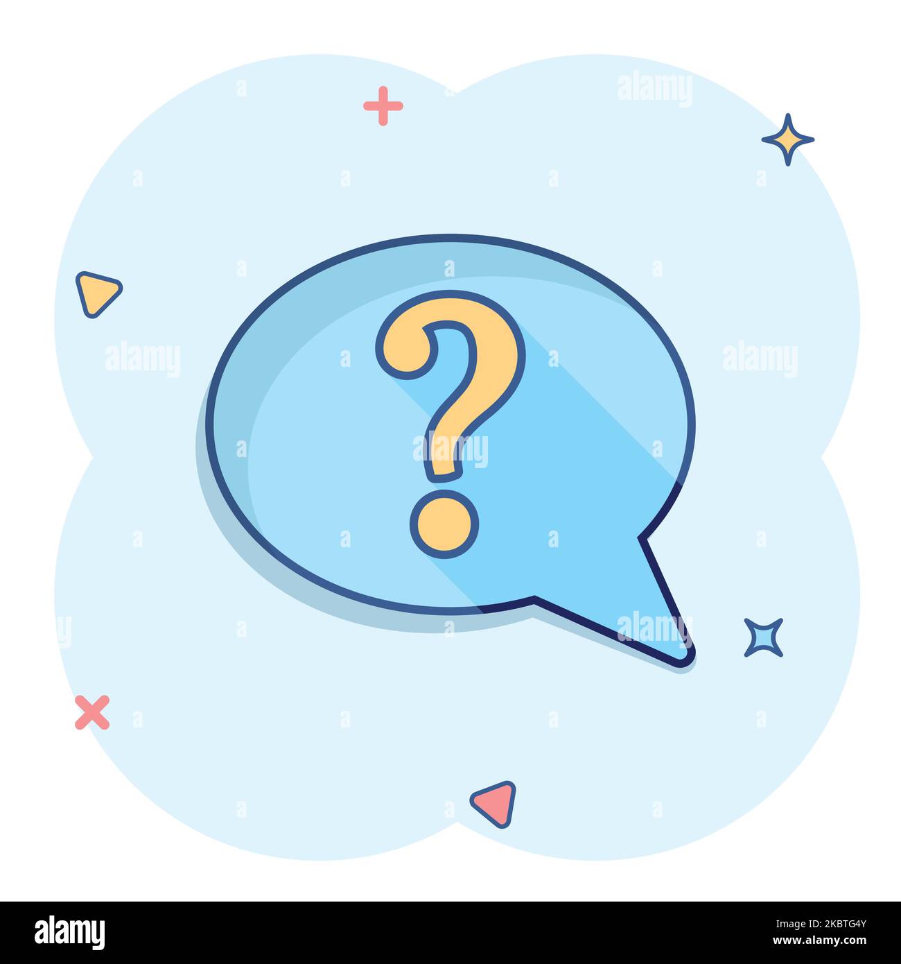 Question mark icon in comic style. Discussion speech bubble cartoon ...