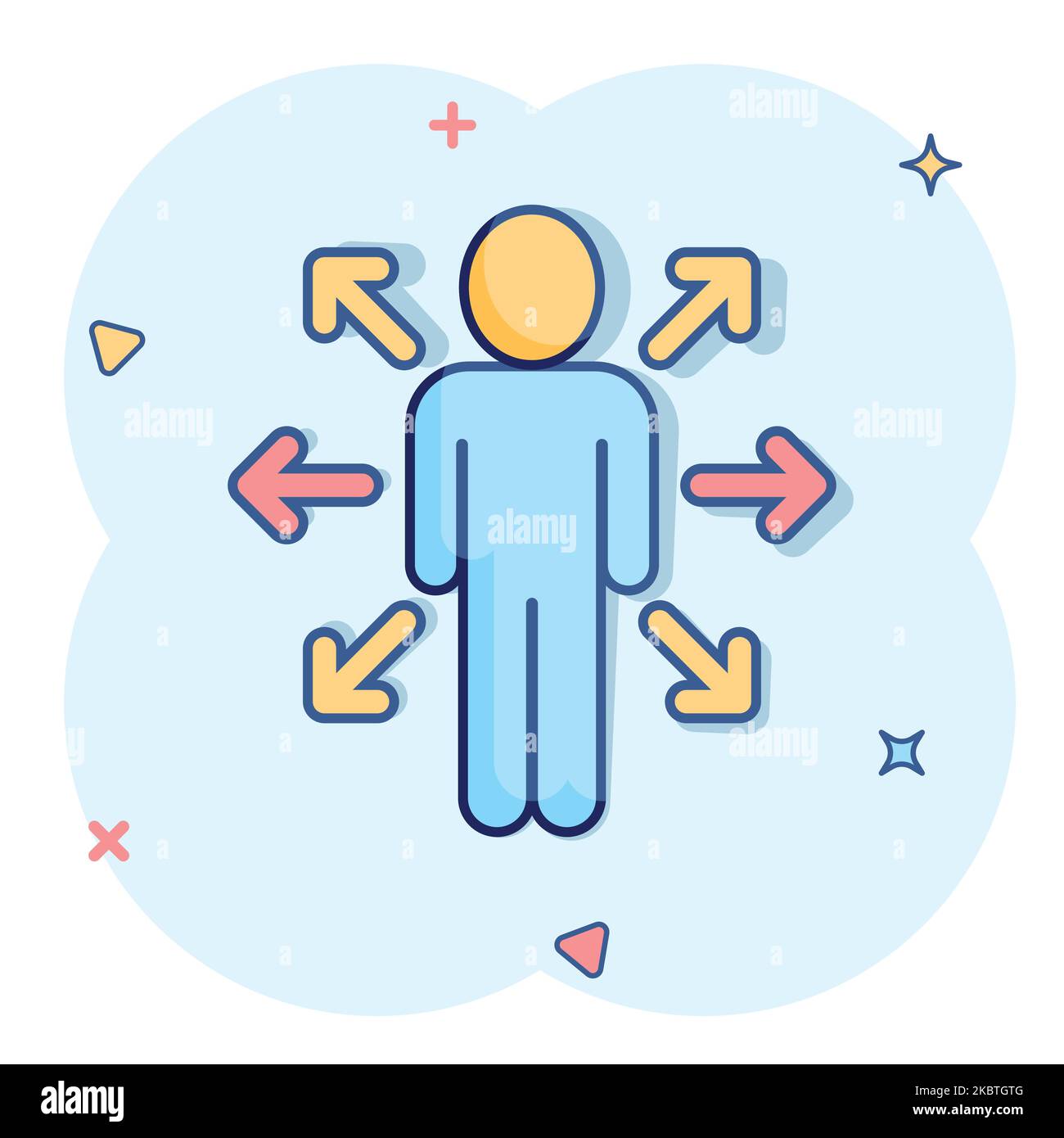 Mind awareness icon in comic style. Idea human cartoon vector ...