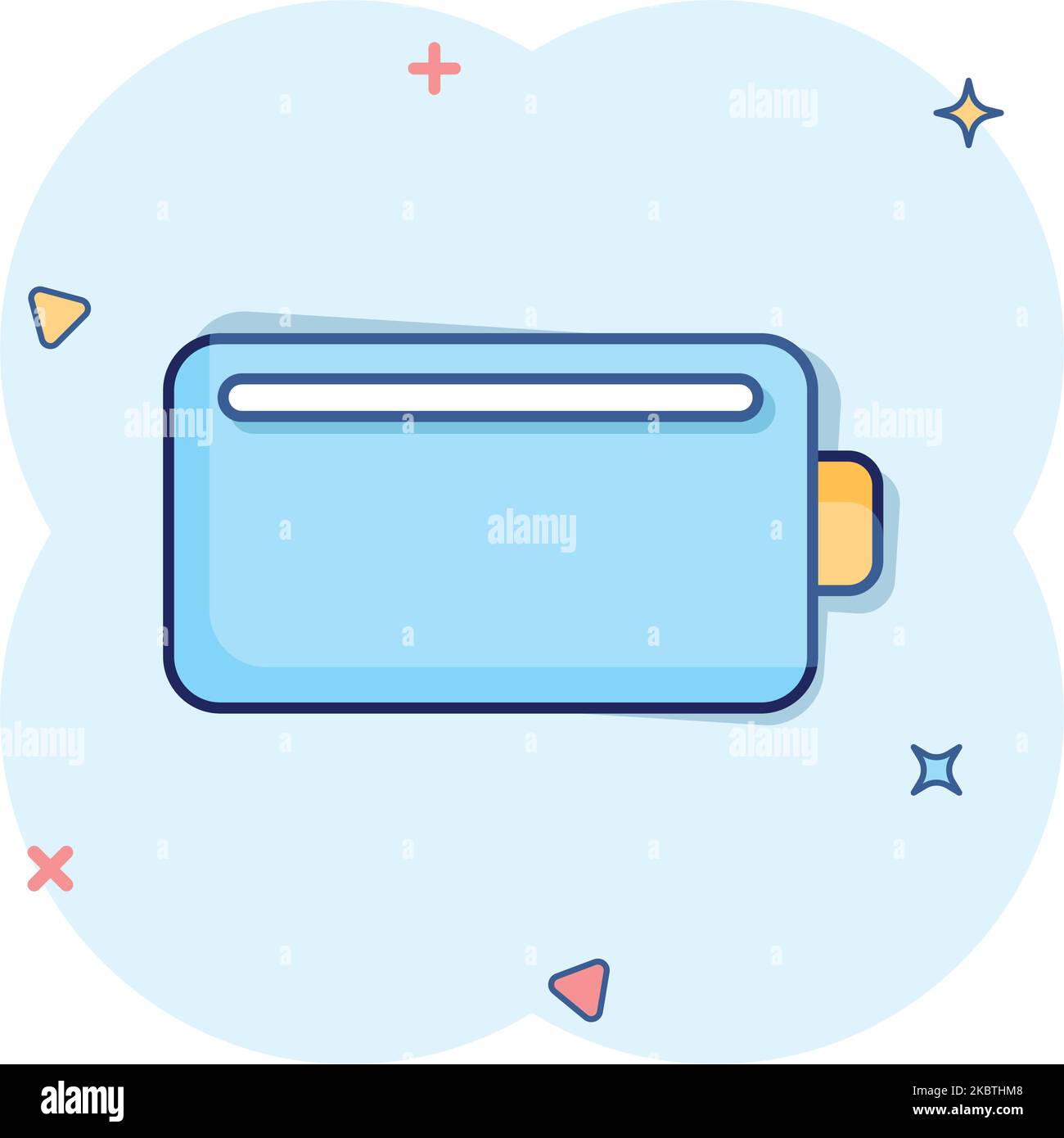 Battery charge icon in comic style. Power level cartoon vector ...