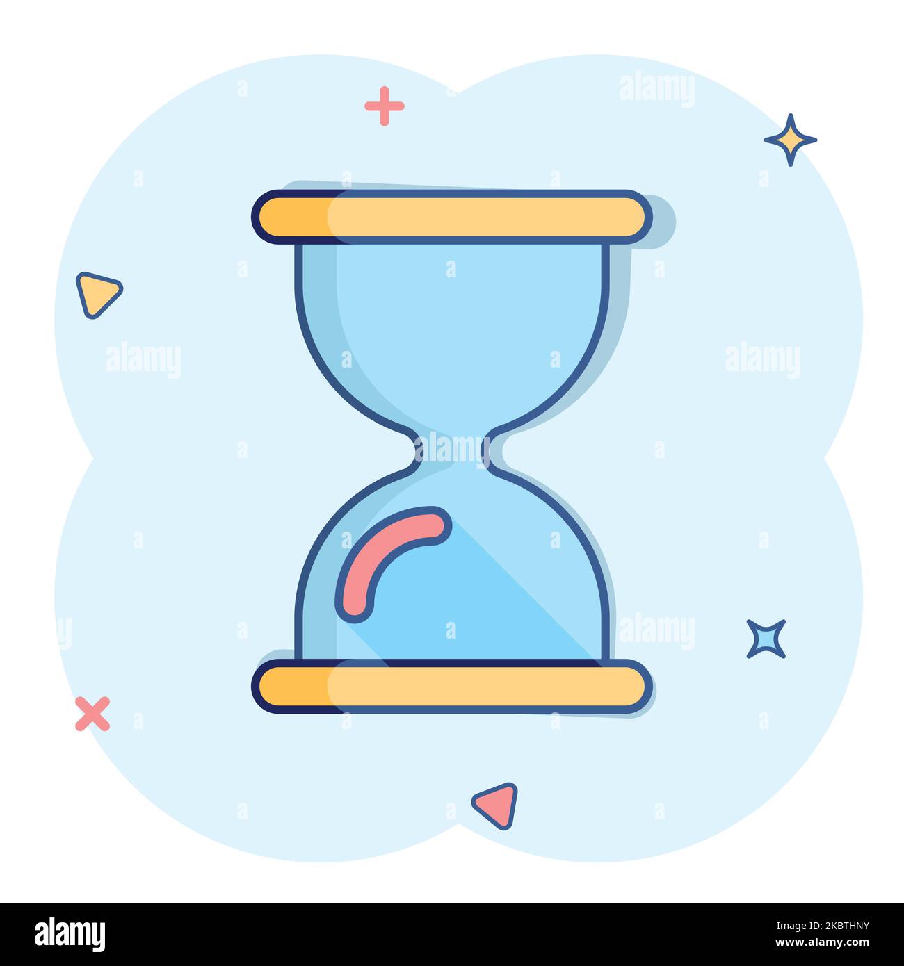Hourglass icon in comic style. Sandglass cartoon vector illustration on ...
