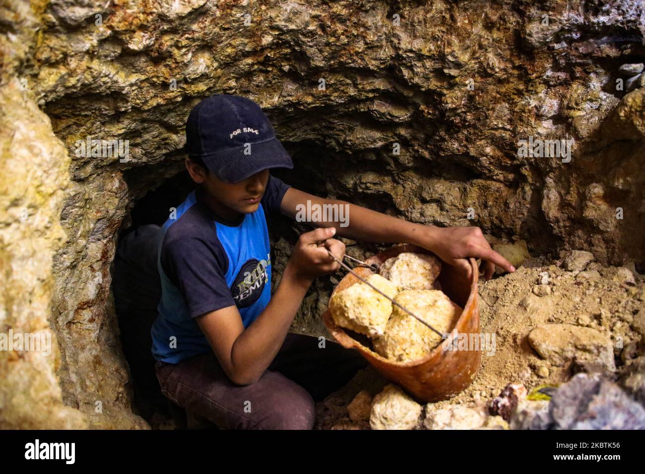 With simple tools, a man displaced from Damascus, Syria, on June 12 ...