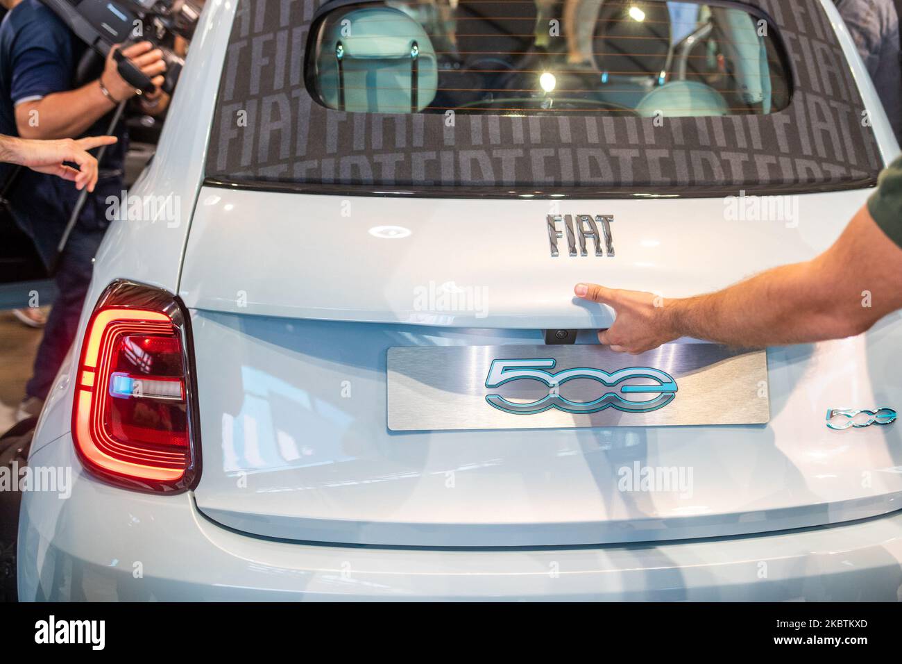 General view of the Fiat 500 E during preview of the Fiat 500 Elettrica ...