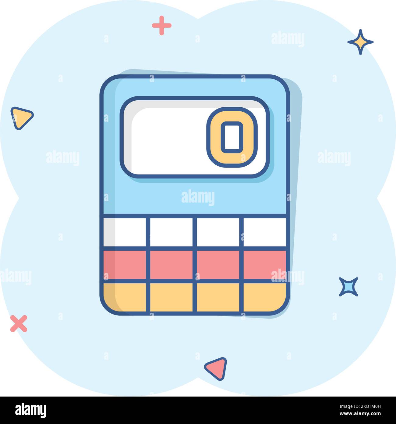 Calculator icon in comic style. Calculate cartoon vector illustration ...