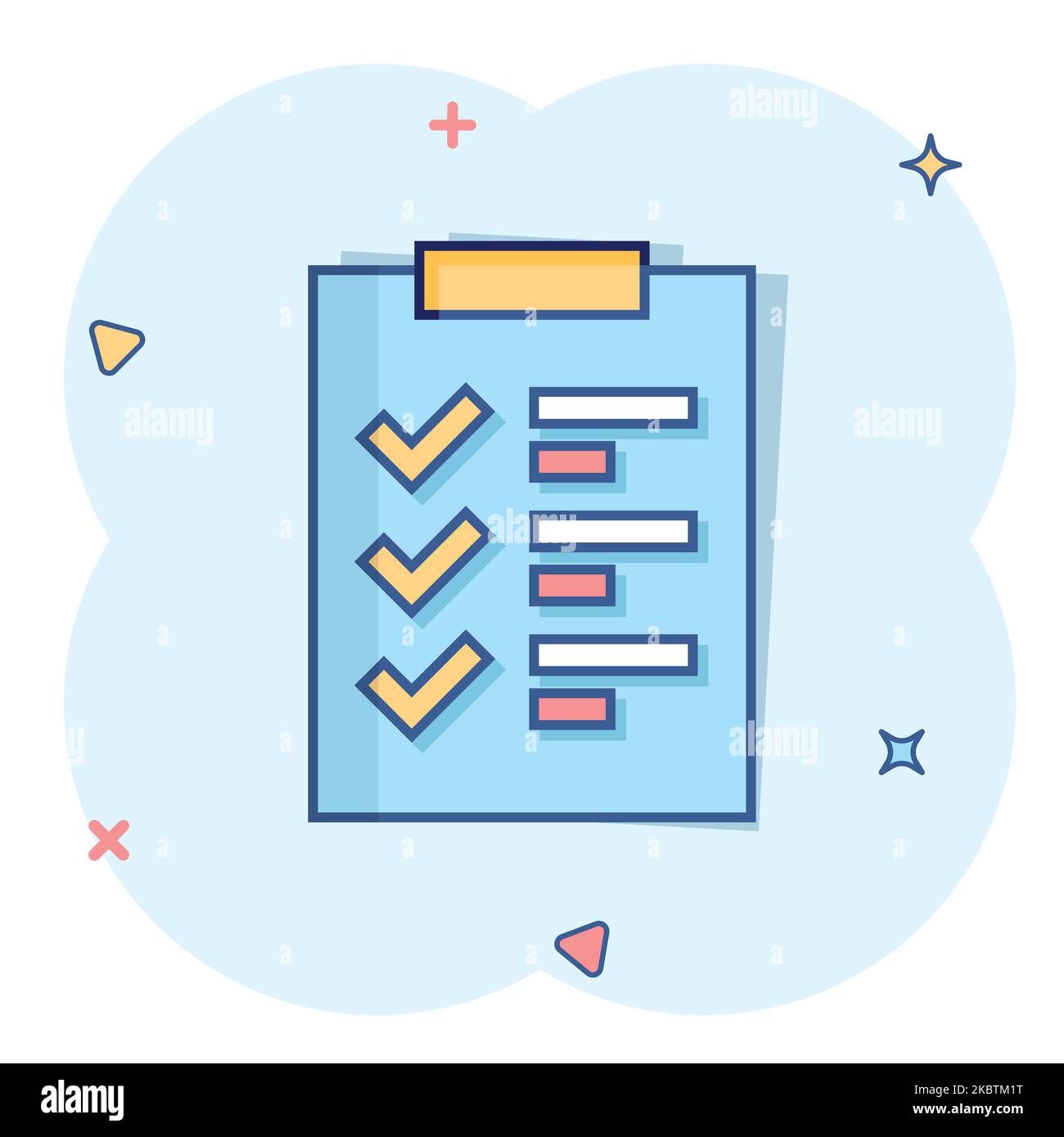 To do list icon in comic style. Document checklist cartoon vector ...